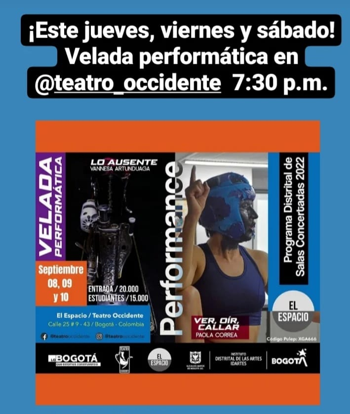 Velada Performática en Teatro Occidente